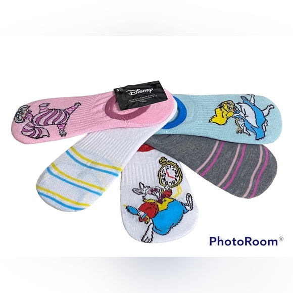 Disney | Accessories | Nwtdisneys Alice In Wonderland Womens 5pk No ...